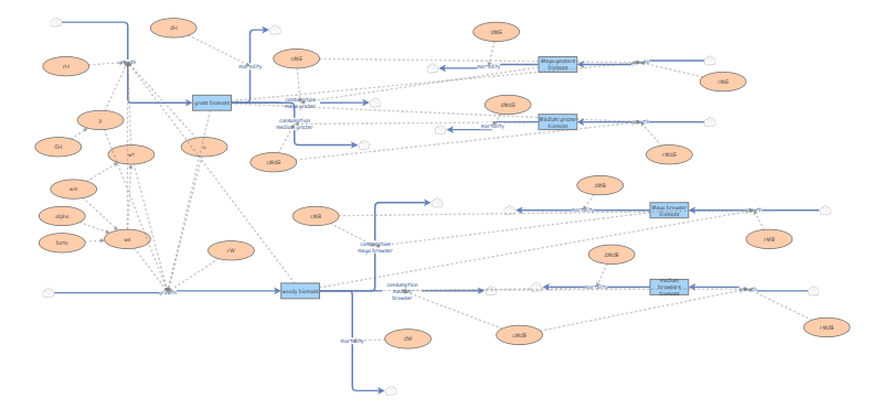 grass-tree savannah eigen model stap 1 | Insight Maker