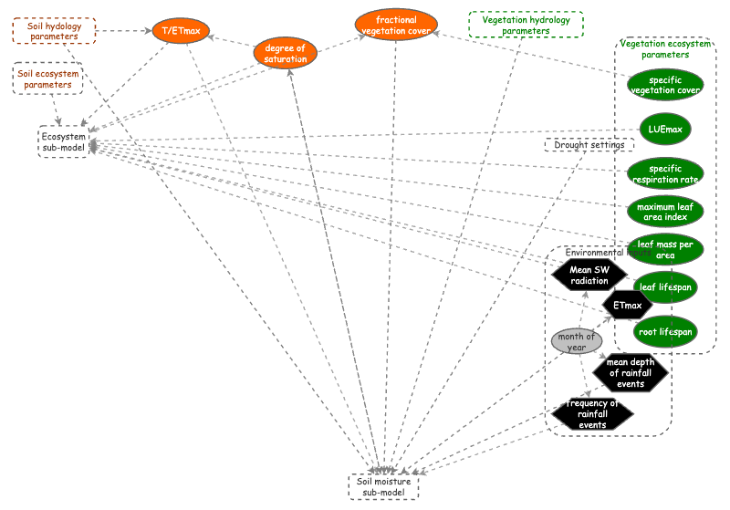 Clone of Simple Terrestrial Ecosystem Model - Soil Moisture (STEM-SM) | Insight Maker