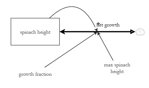 water spinach with Net growth_class example | Insight Maker