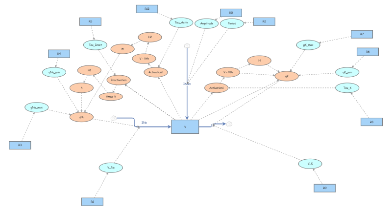 Basic Cell Model - Trabalho 2 Eletro-Fisiologia | Insight Maker