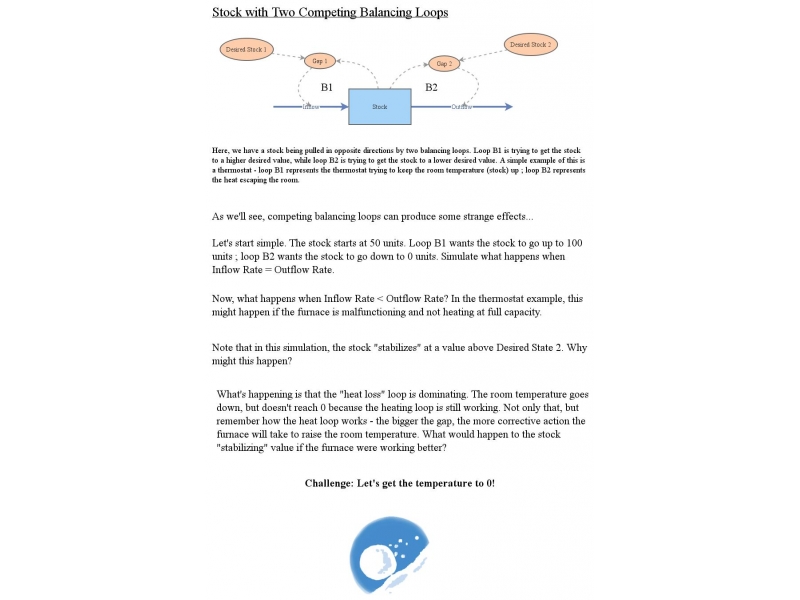 Stock with Two Competing Balancing Loops | Insight Maker
