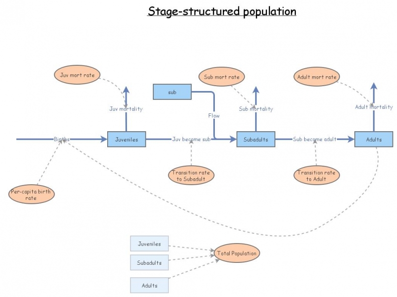 Clone of Stage-structured population | Insight Maker