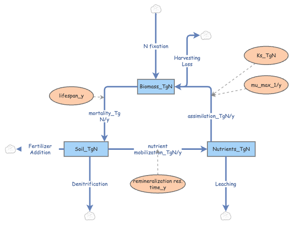 Clone of Terrestrial N cycle model template_W25 | Insight Maker